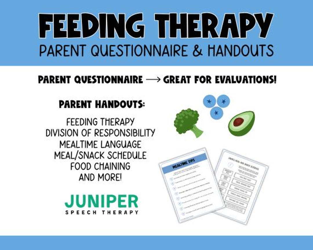 Feeding Therapy Parent Questionnaire and Handouts - Etsy