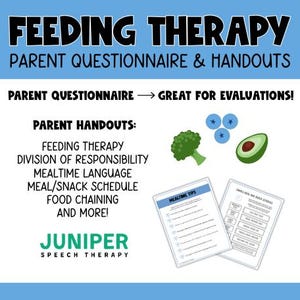 Feeding Therapy Parent Questionnaire and Handouts - Etsy