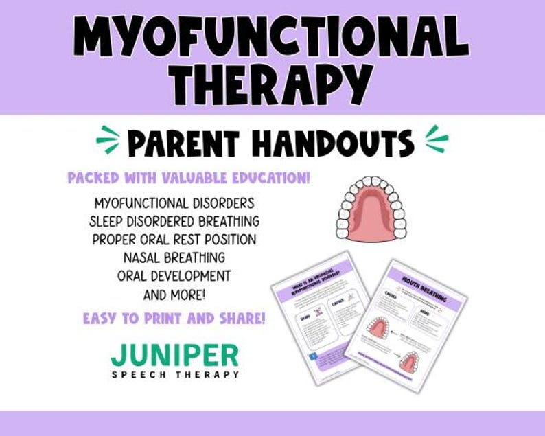 Myofunctional Therapy Parent Handouts - Etsy