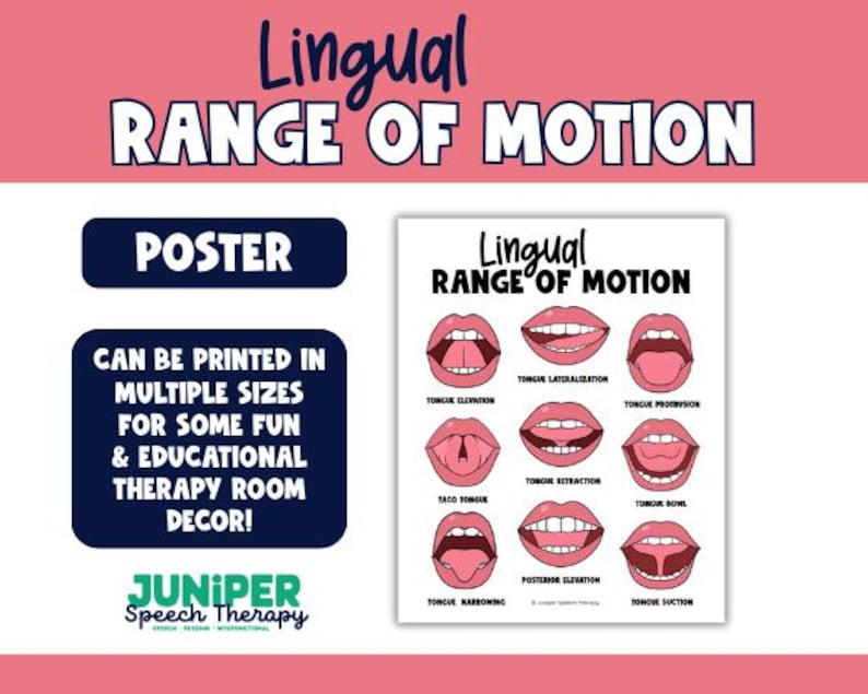 Myofunctional Therapy Lingual Range of Motion Poster - Etsy