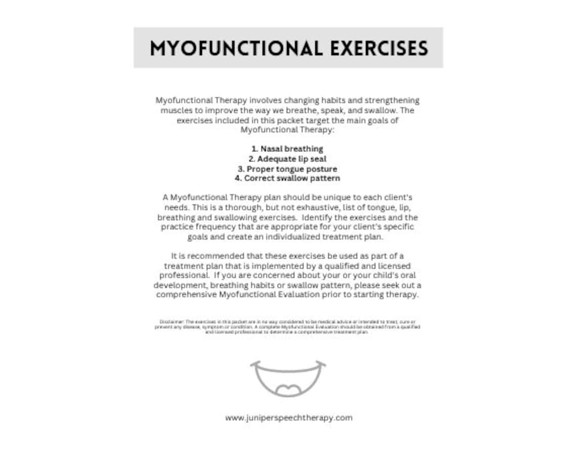 Myofunctional Therapy Exercises Myo OMT - Etsy