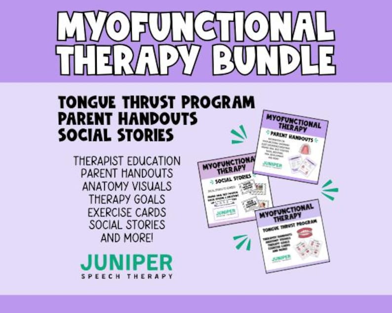 Myofunctional Therapy BUNDLE: Tongue Thrust, Parent Handouts, and ...