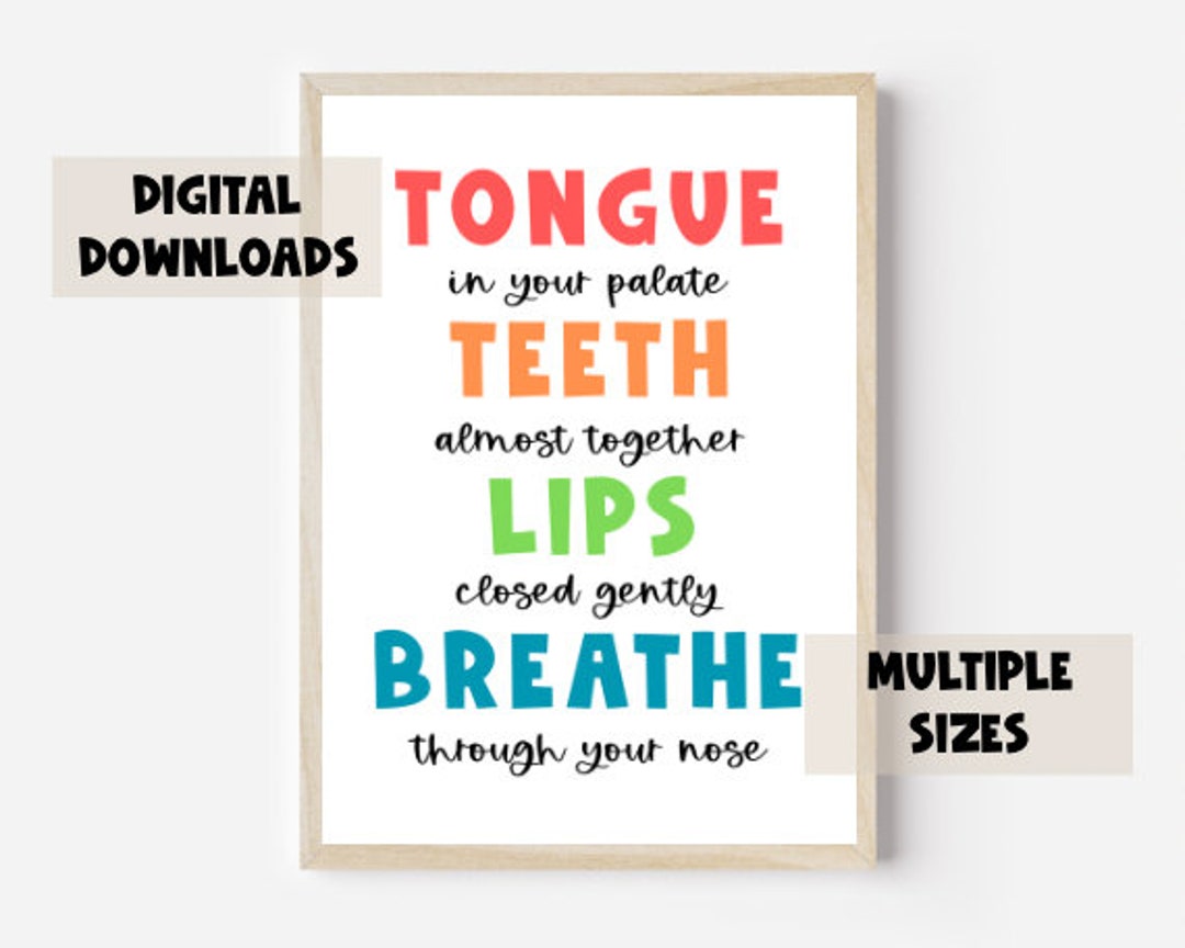 Myofunctional Therapy Room Decor Myo Proper Oral Rest Position Rainbow ...