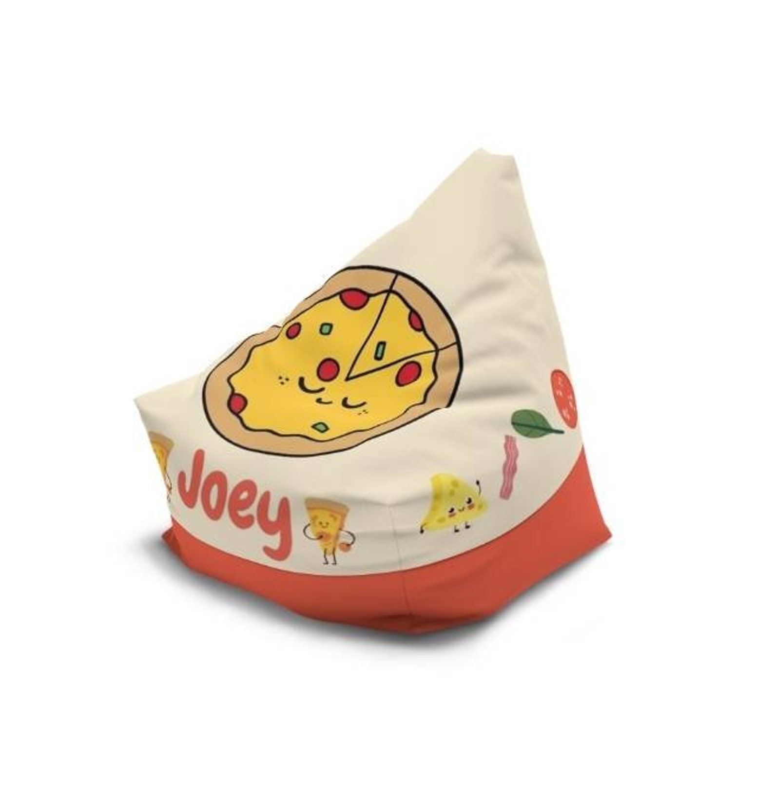 Kids Custom Name Pizza Bean Bag Chair Cover Cute Character - Etsy