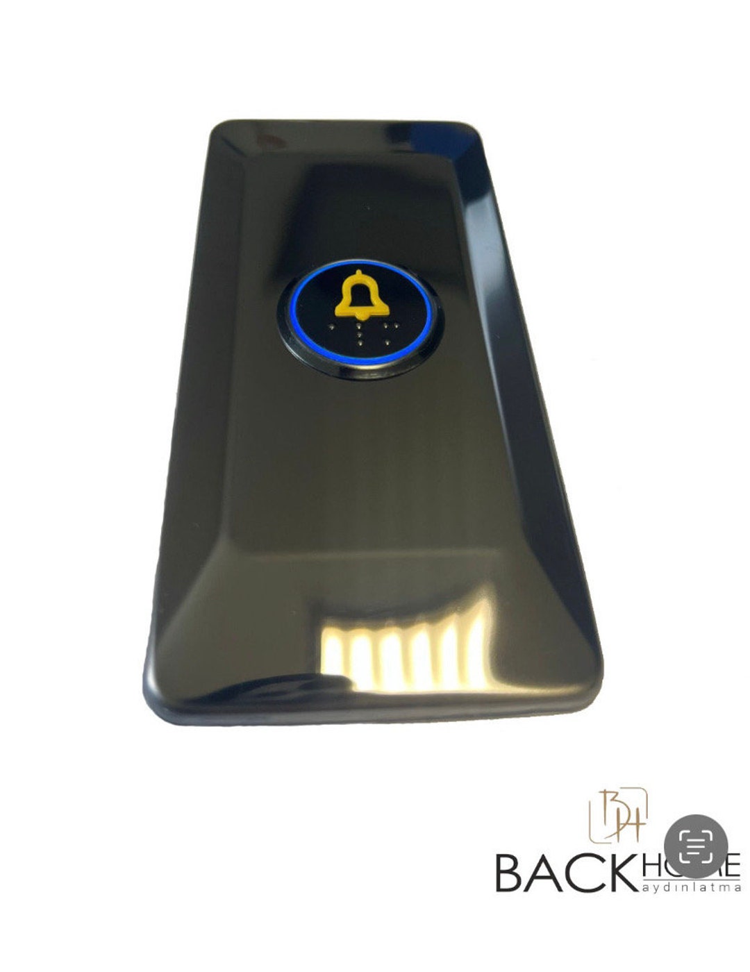 Modern LED Doorbell in Black , Stainless Nickel Sheet Panel - Etsy