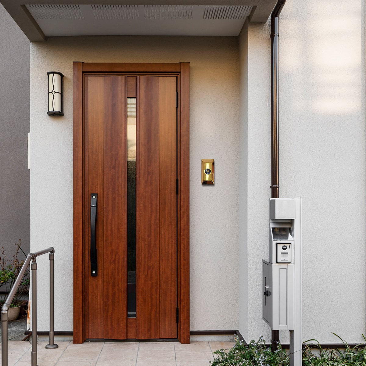 Modern LED Doorbell in Golden Yellow , Stainless Nickel Sheet Panel - Etsy