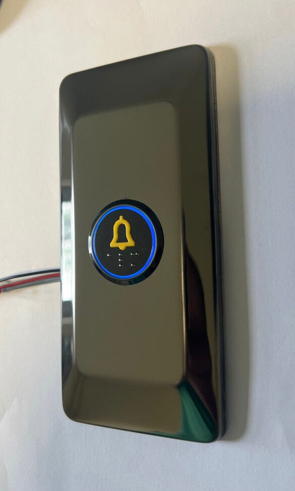 Modern LED Doorbell in Black , Stainless Nickel Sheet Panel - Etsy