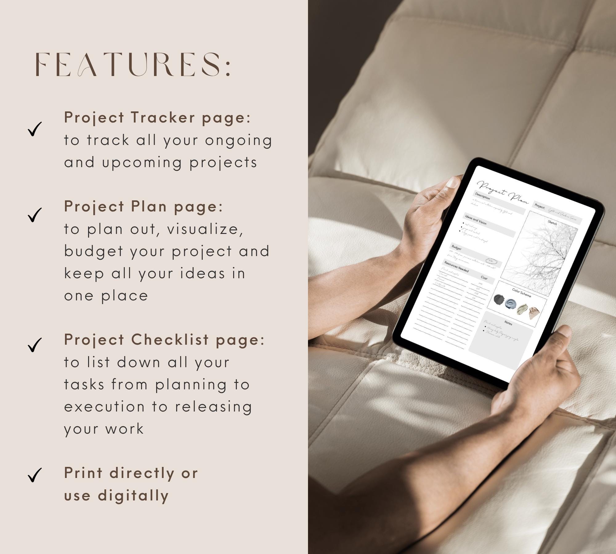 Artist Project Tracker, Project Plan & Project Checklist Bundle ...