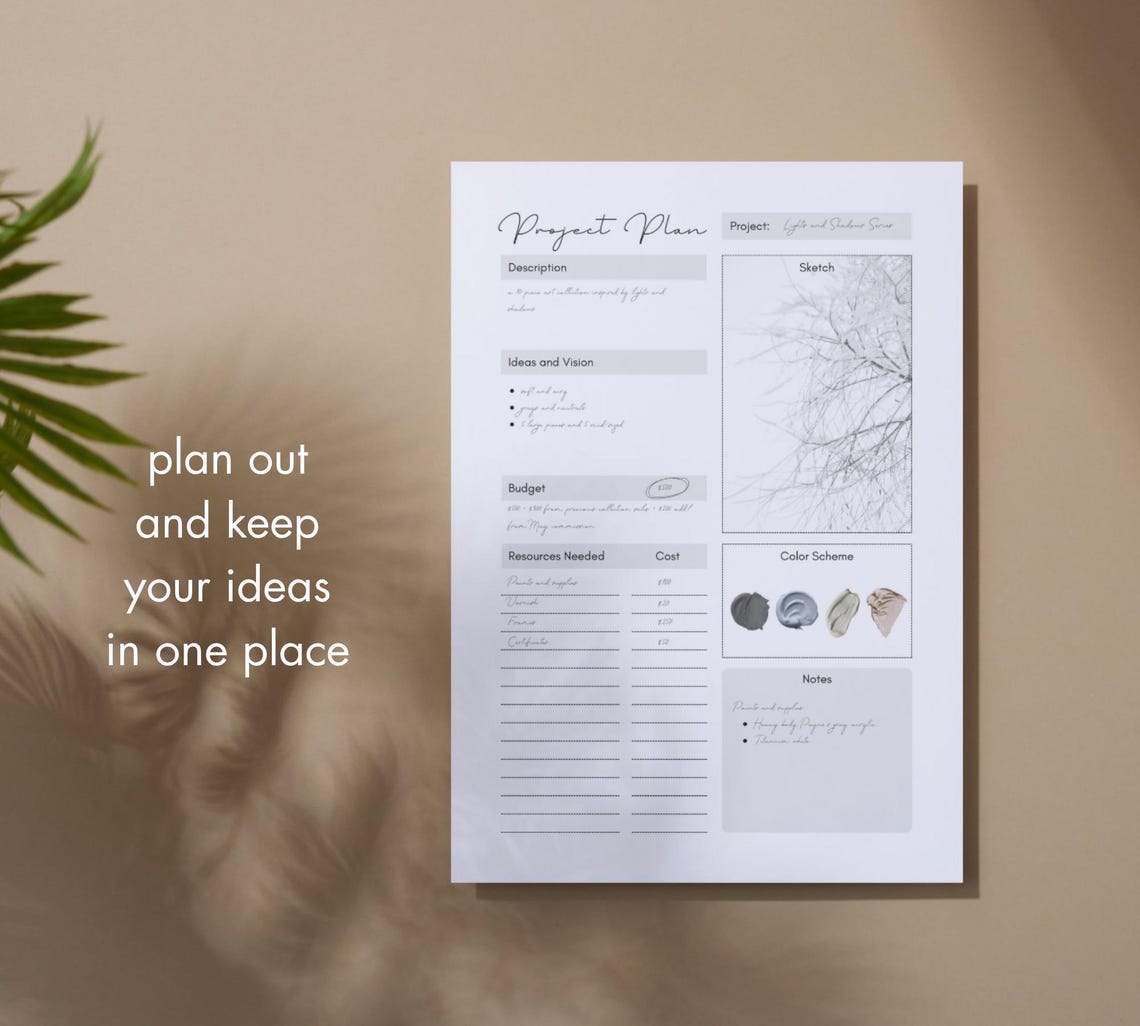 Artist Project Tracker, Project Plan & Project Checklist Bundle ...