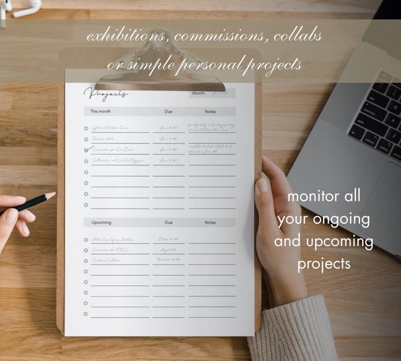 Artist Project Tracker, Project Plan & Project Checklist Bundle ...