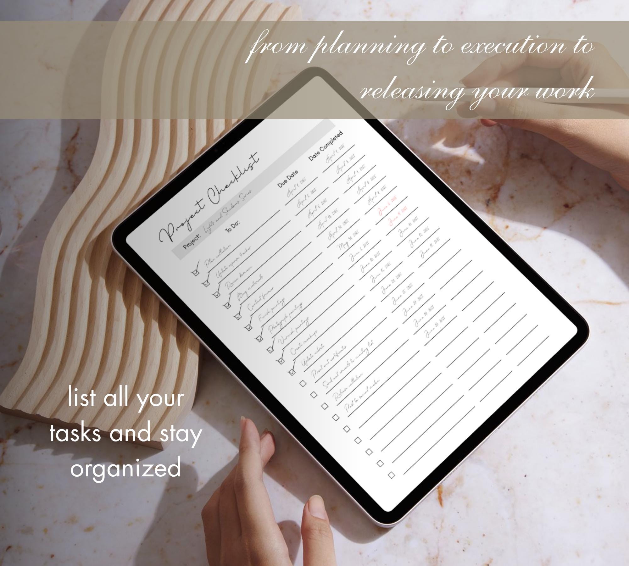 Artist Project Tracker, Project Plan & Project Checklist Bundle ...