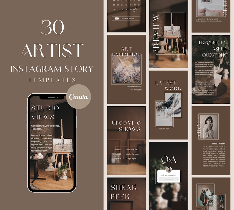 Artist Instagram Story Templates | Small Business Social Media ...