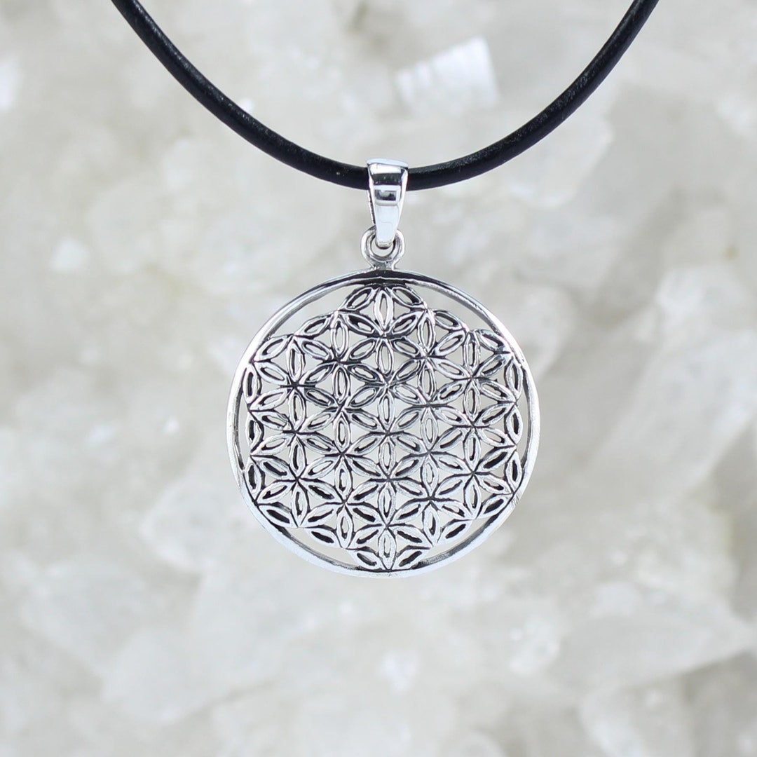 Delicate Flower of Life Silver Pendant, Necklace Pendant, Amulet ...