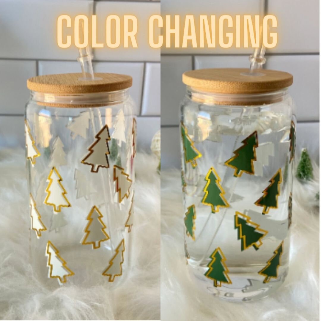 Green and Gold Color Changing Tumber Christmas Tree Cup Color Changing ...