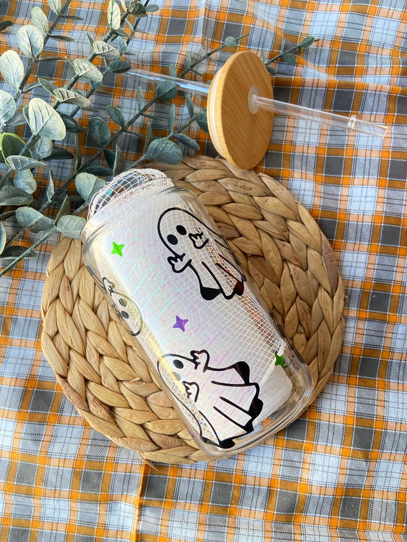 Ghost Middle Finger Iced Coffee Cup Spooky Halloween Ghost - Etsy