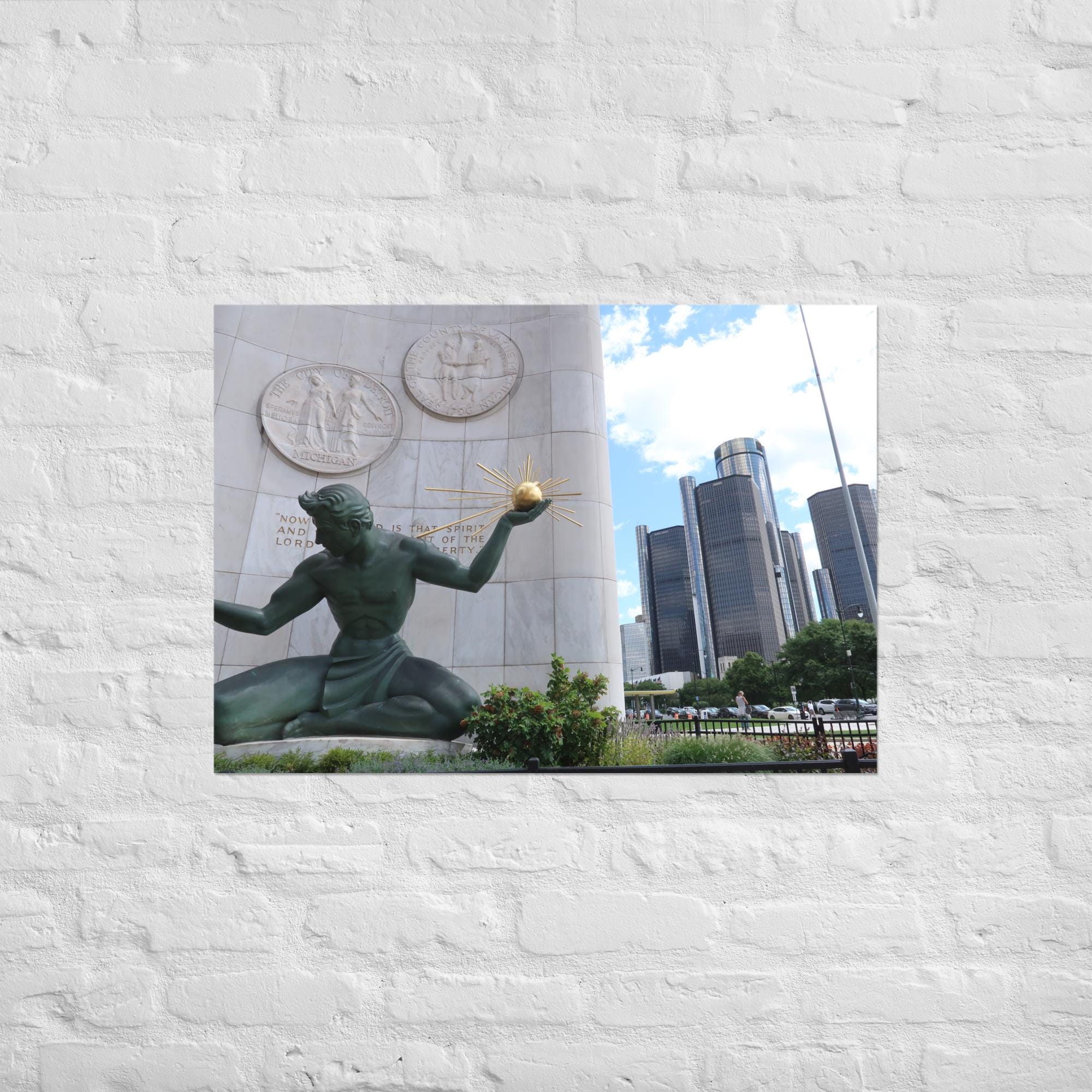 Spirit of Detroit X Ren Cen Poster - Etsy
