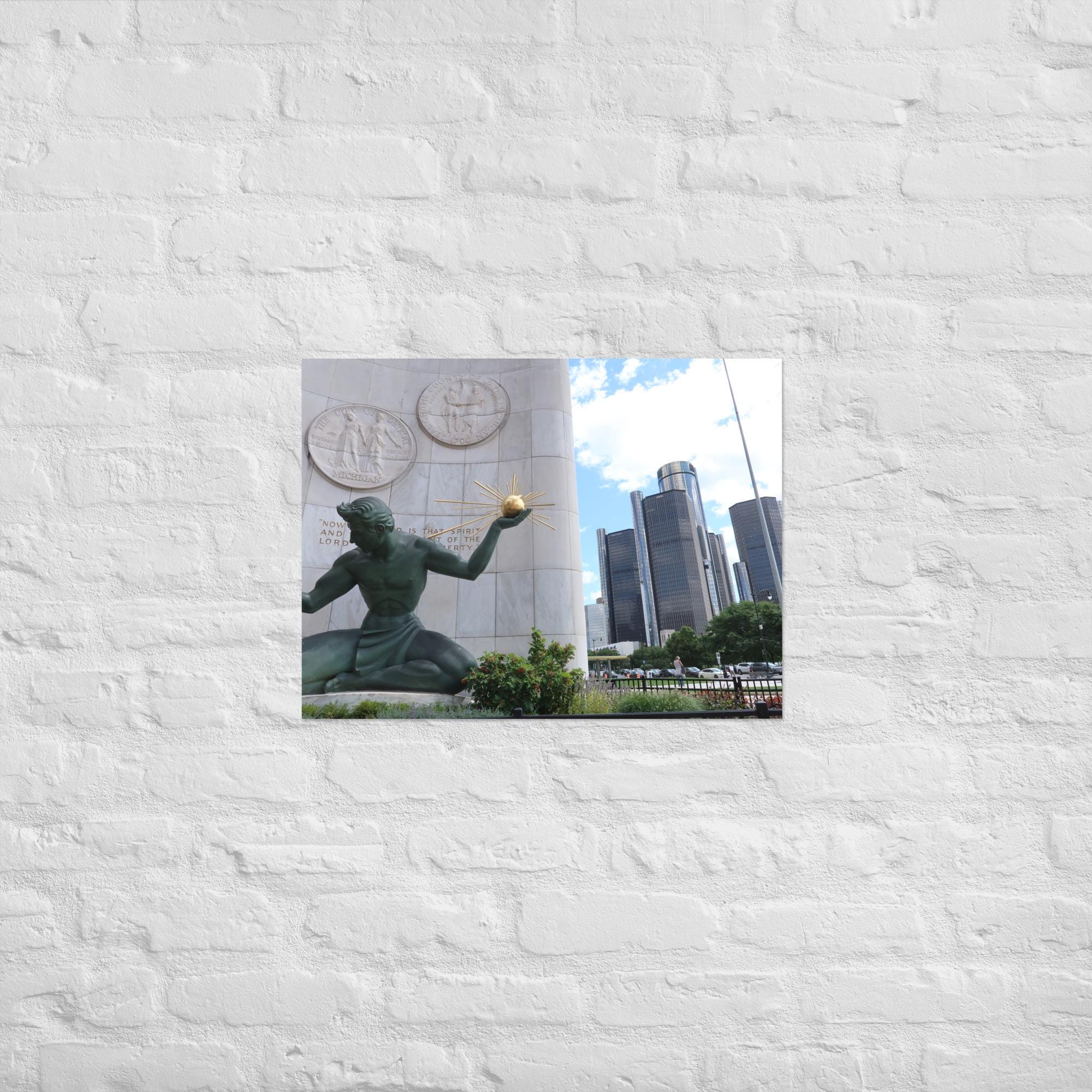 Spirit of Detroit X Ren Cen Poster - Etsy