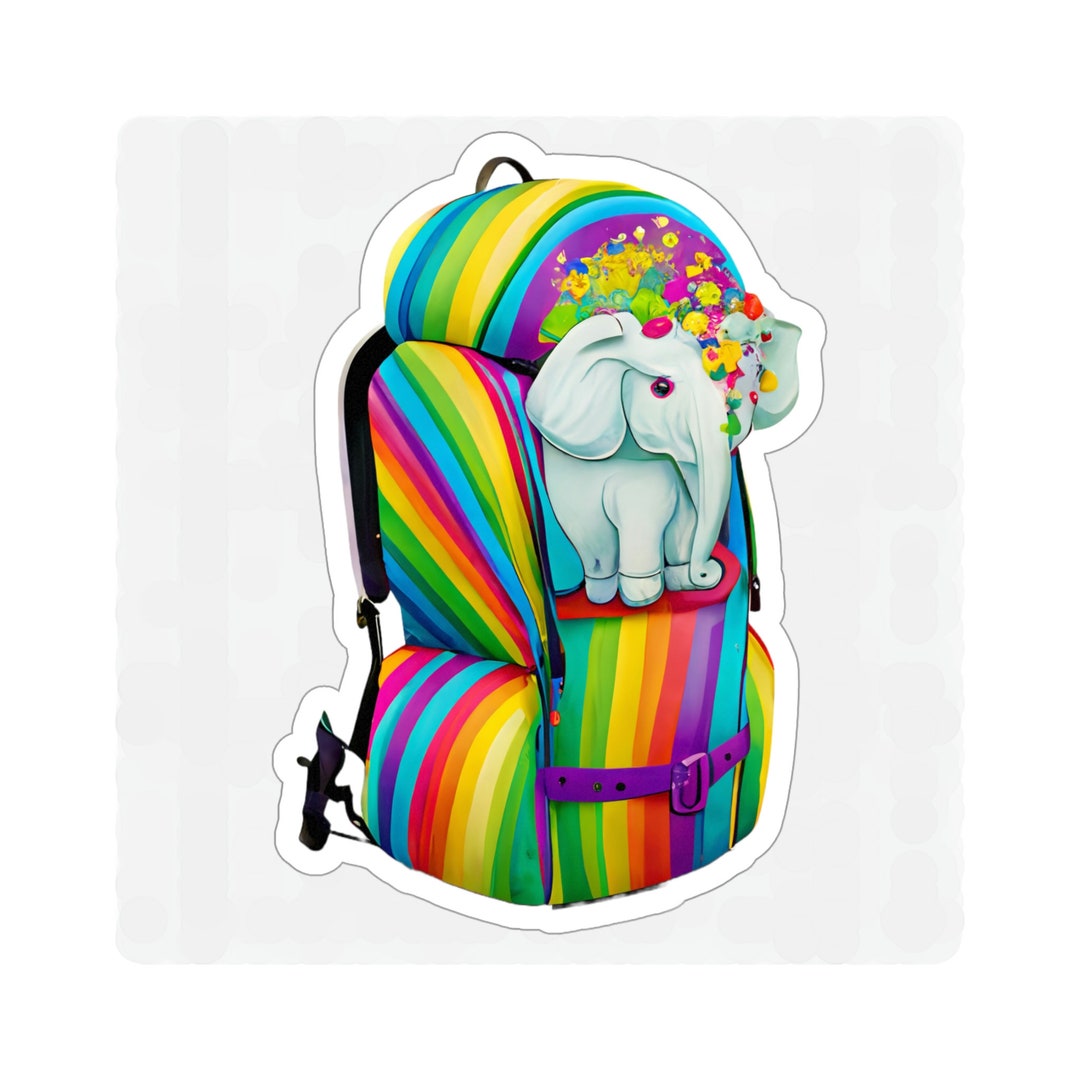 Backpack Sticker, Kawaii Backpack, Colorful Backpack, Elephant Backpack ...