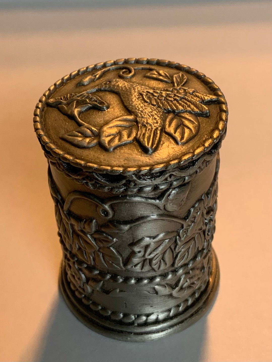 Vintage Pewter Stamp Holder - Etsy