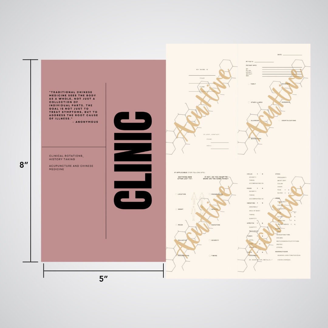 Clinic Notebook_complete TCM History Taking_rose - Etsy