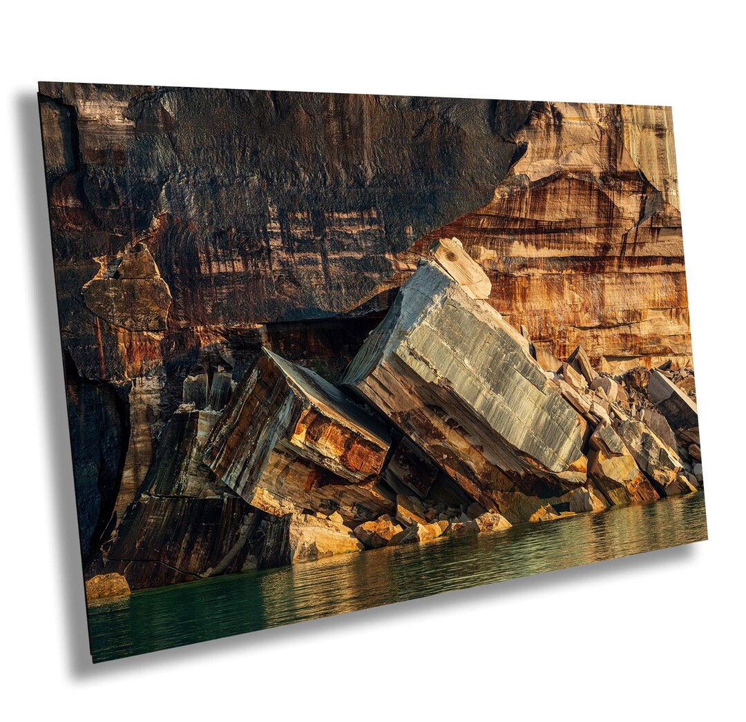 Massive Stone Blocks/colorful Cliffs, Pictured Rocks National Lakeshore ...