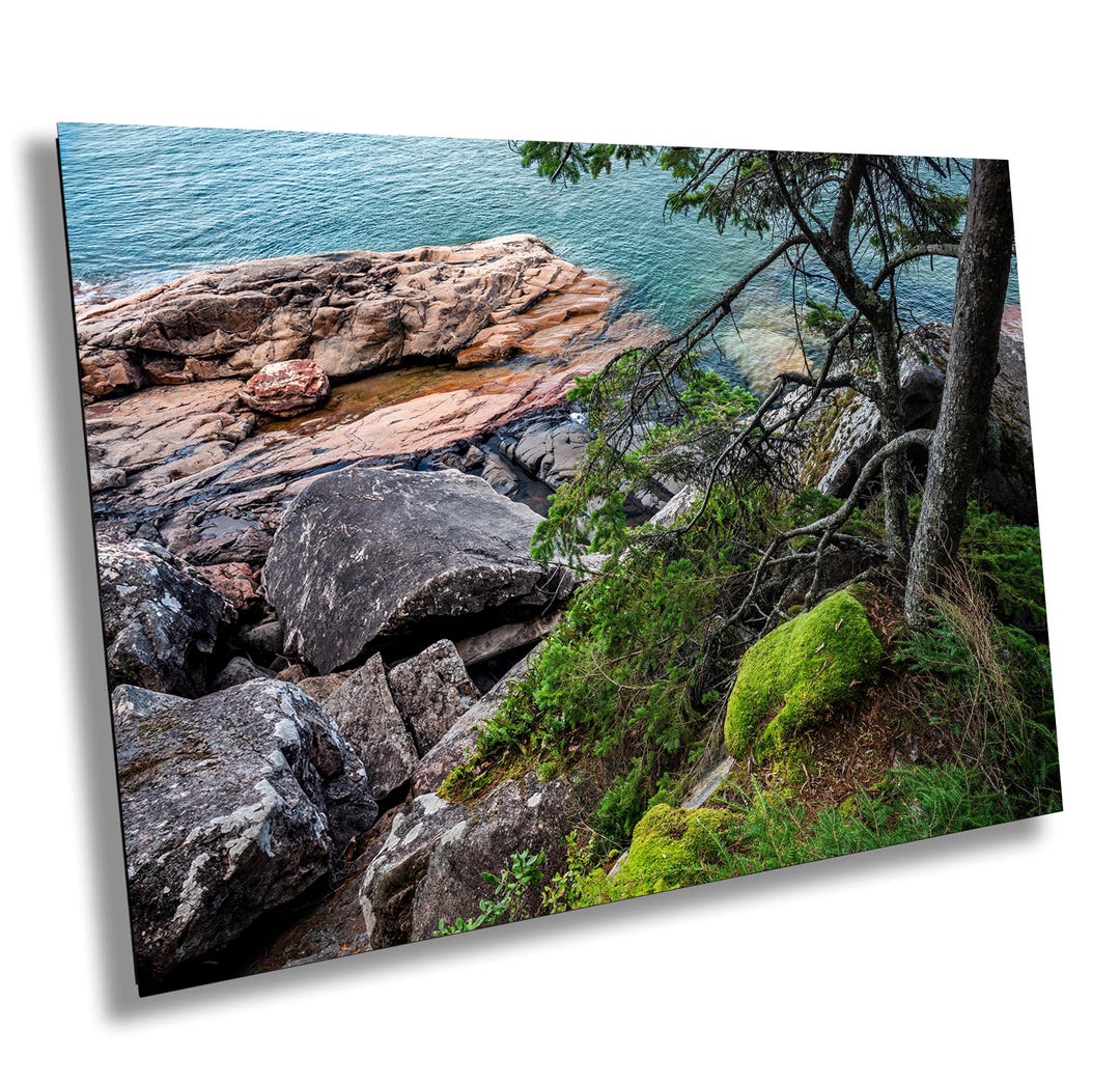 Tree Clinging to Rocky Lakeshore, Wetmore Shoreline Trail, Marquette ...