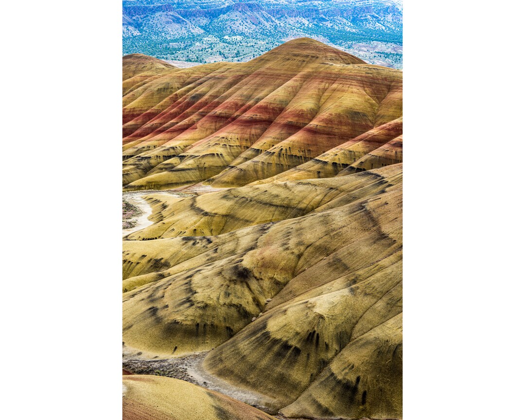 Photograph of Dramatic Colored Layers on Hills at John Day Fossil Beds ...