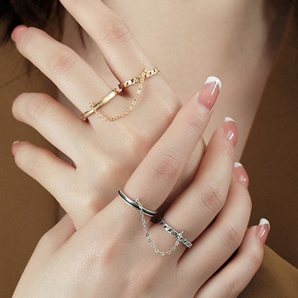 Double Ring Chain - Etsy