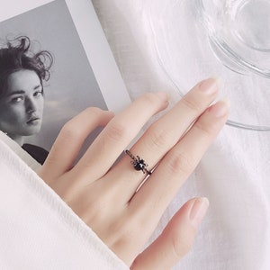 Sterling Silver Black Spider Ring Insect Ring Bugs Twist - Etsy