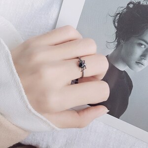 Sterling Silver Black Spider Ring Insect Ring Bugs Twist - Etsy