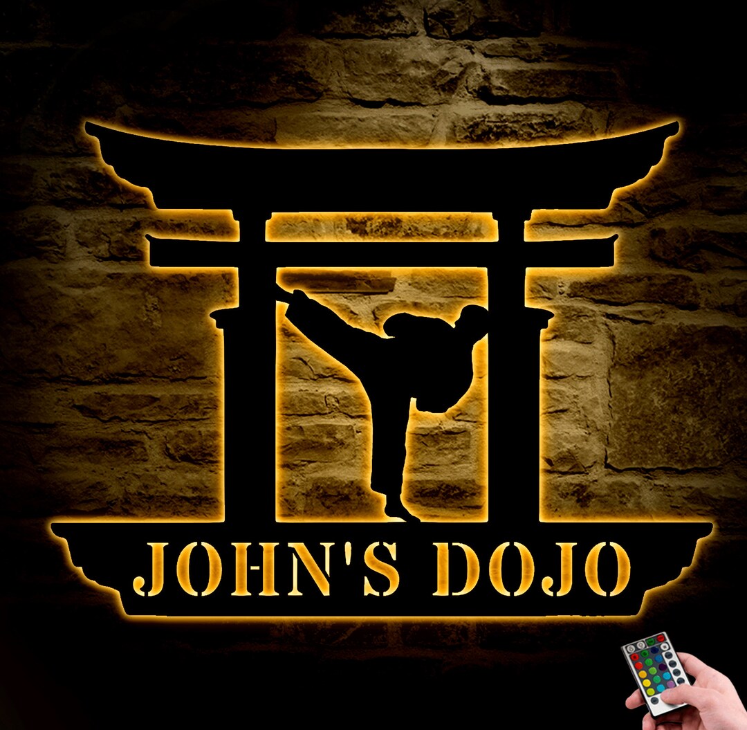 Personalized Karate Dojo Metal Sign With LED Light Karate - Etsy