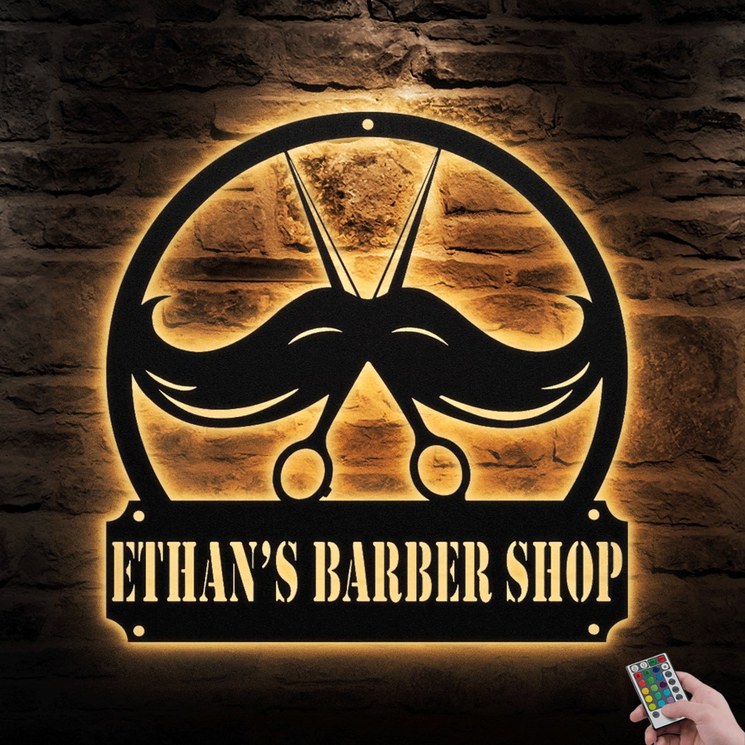 Personalized Barber Shop Metal Wall Art Barbershop Sign Decor - Etsy