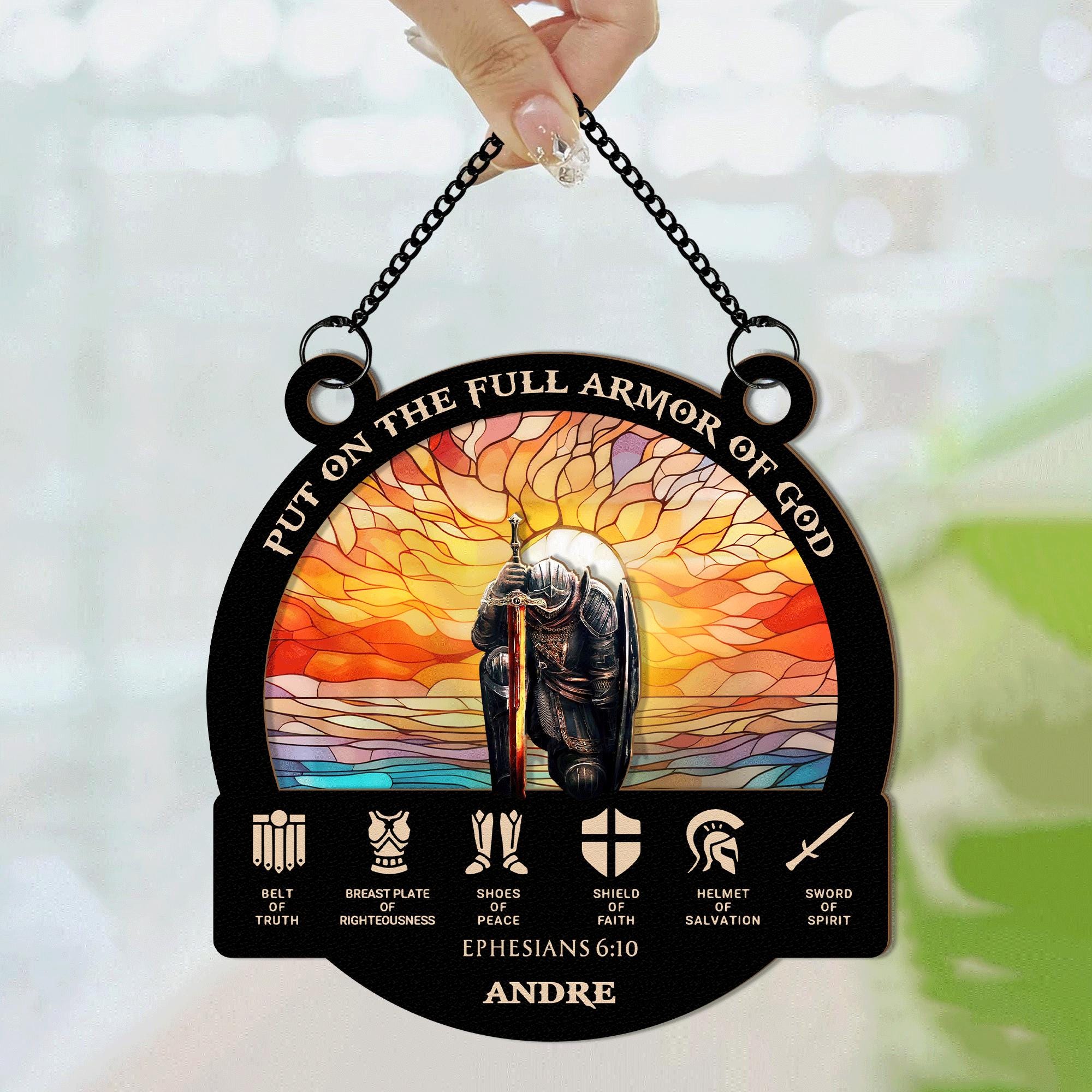 Put the Full Armor of God, Custom Window Hanging Decoration Ornament ...