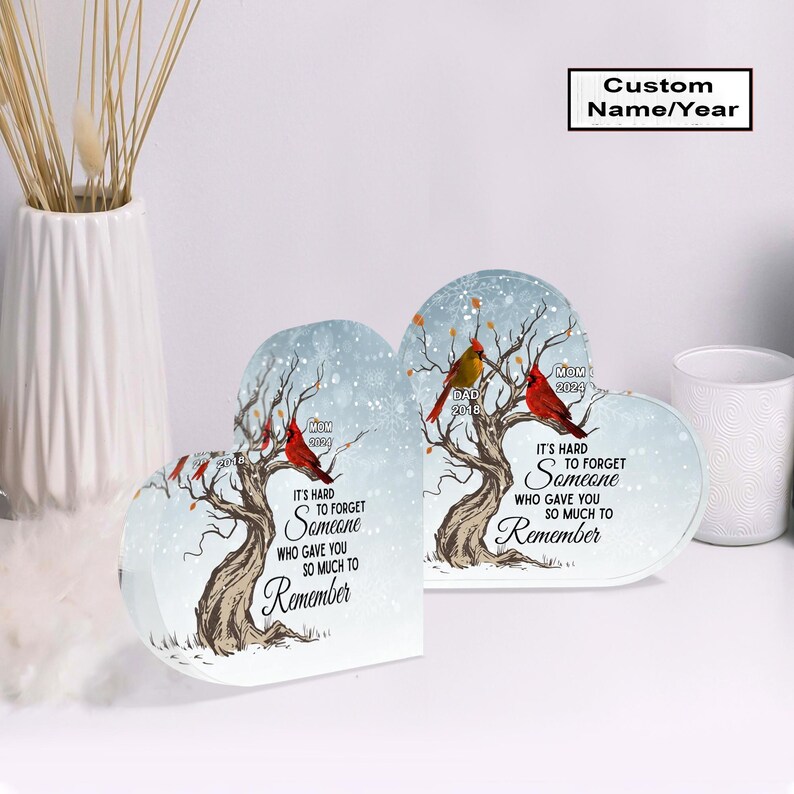 Custom Acrylic Plaque, Cardinal Memorial Sympathy Gift Custom Acrylic ...