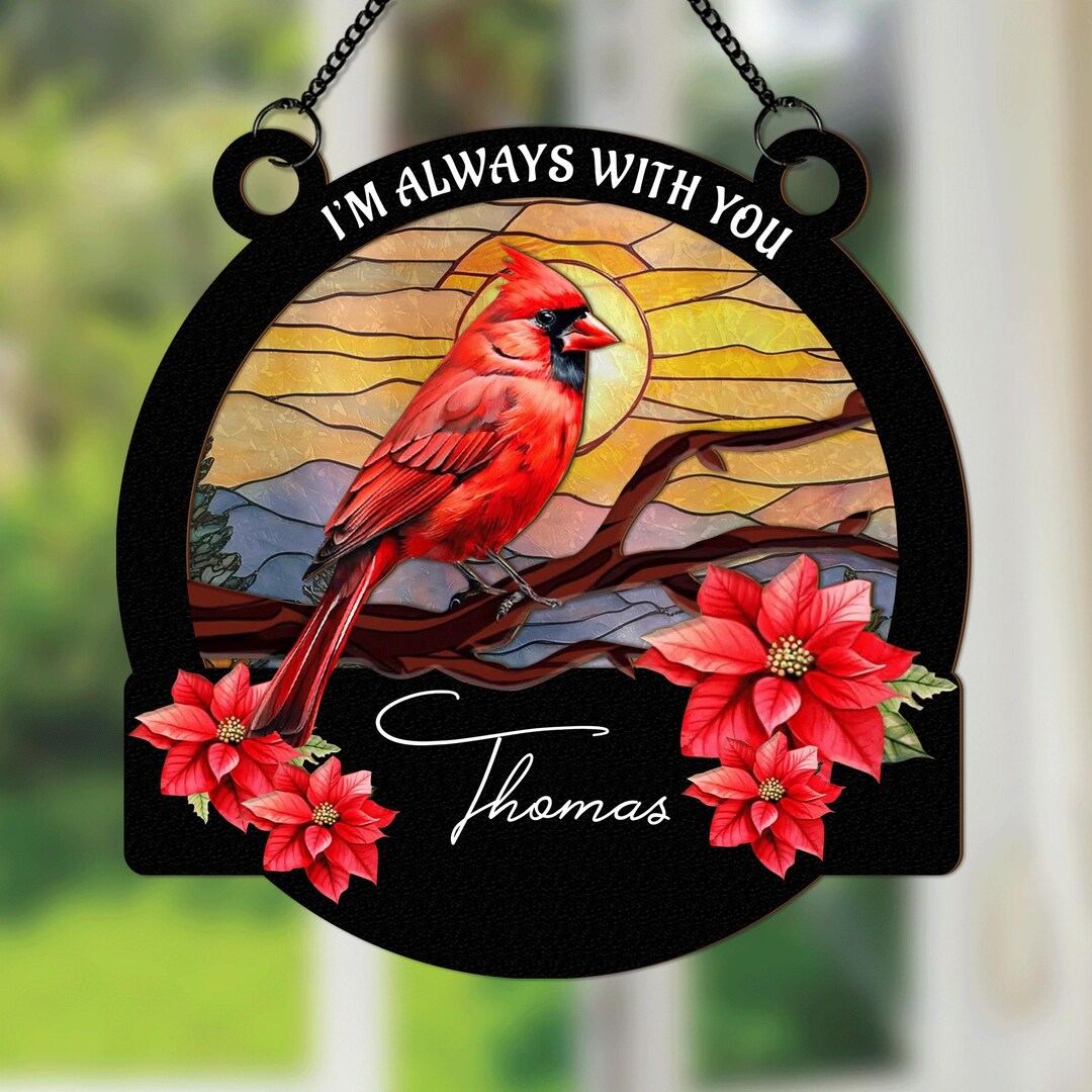 Cardinal Hug Heaven Side - Custom Name Memorial Sympathy Gifts for ...