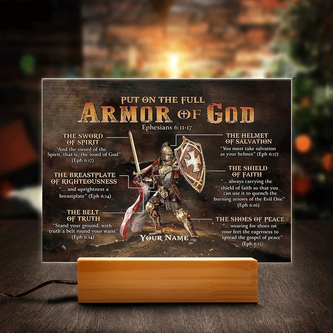 Custom Acrylic LED Plaque, Put on the Full Armor of God Pastor's Gift ...