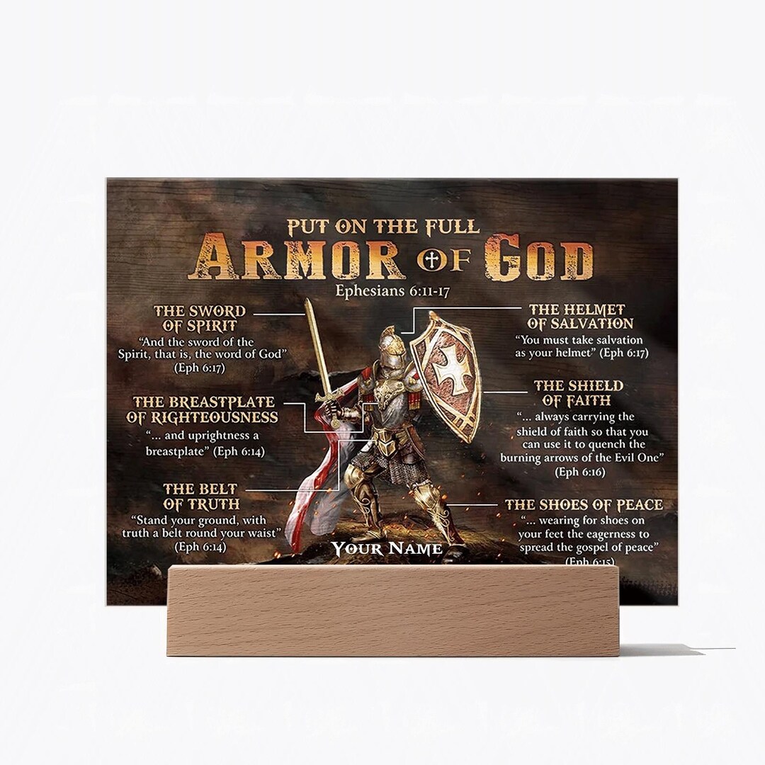 Put the Full Armor of God Acrylic Plaque, Pastor Gift, Custom Name ...