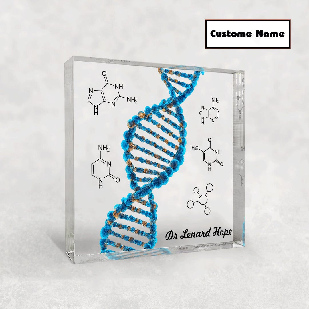 Personalized DNA Custom Shape Acrylic Blocks, Biology Science Gift for ...