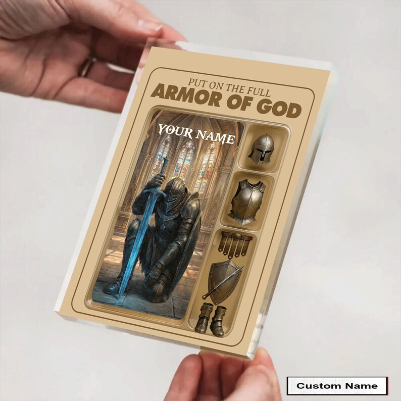 Put on the Full Armor of God Custom Acrylic Block, Pastor Gift ...