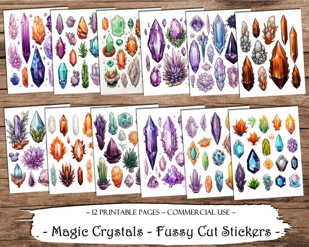 Magic Crystals Fussy Cut Printable Stickers Junk Journal - Etsy
