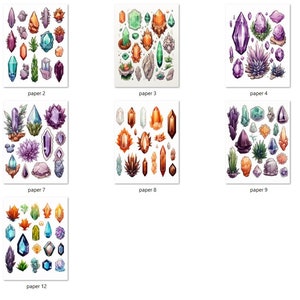 Magic Crystals Fussy Cut Printable Stickers, Junk Journal Printable ...