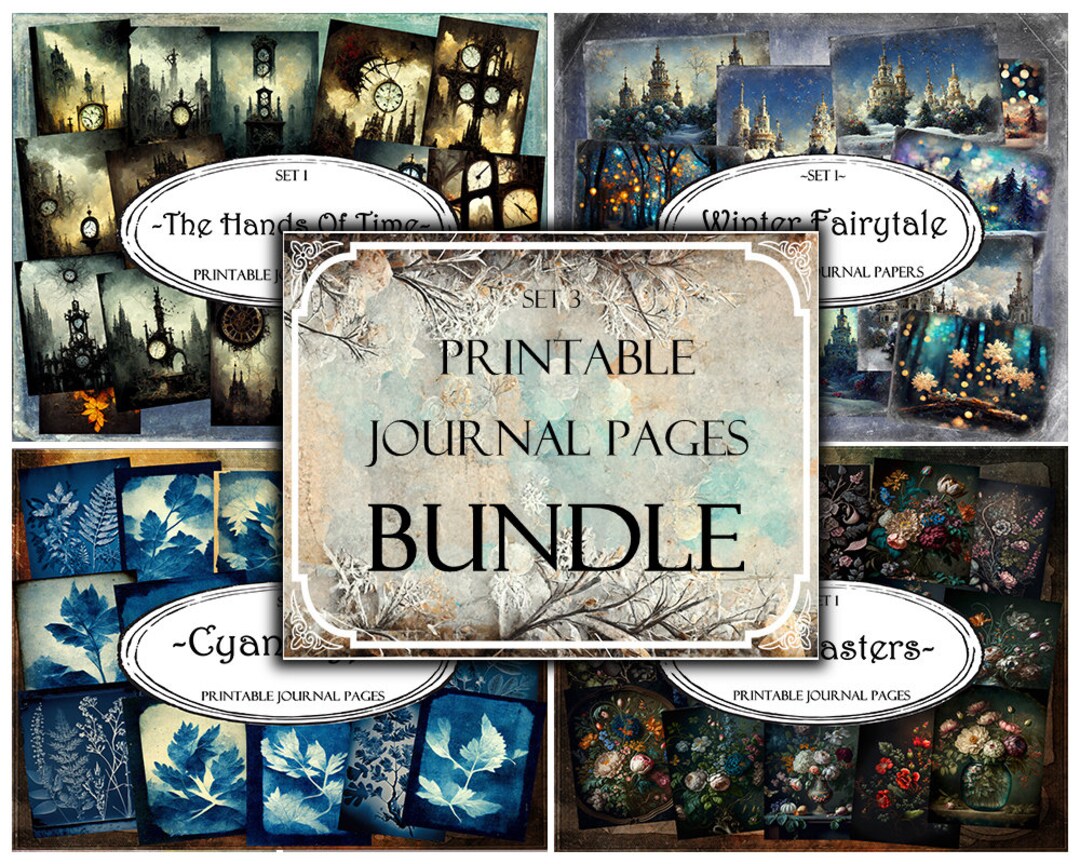 Junk Journal Pages BUNDLE Set 3, Junk Journal Printable, Collage Sheets ...