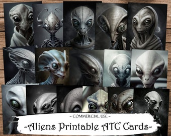 Aliens Printable Cards: Junk Journal Ephemera (digital Download) - Etsy