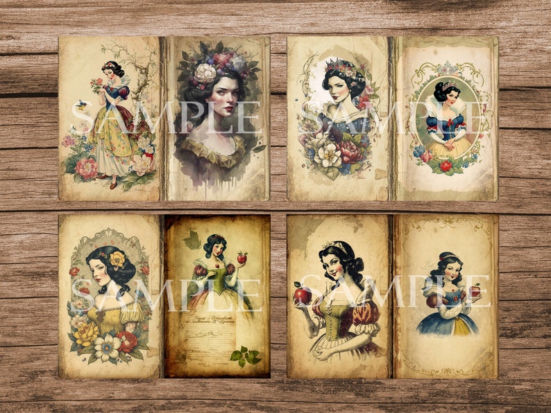 Snow White Journal Pages Junk Journal Kit Journaling - Etsy