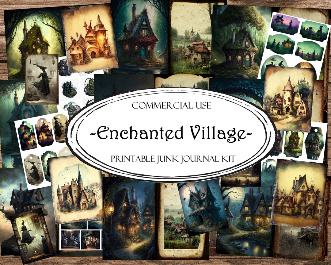 Enchanted Village Junk Journal Kit, Junk Journal Supplies, Junk Journal ...