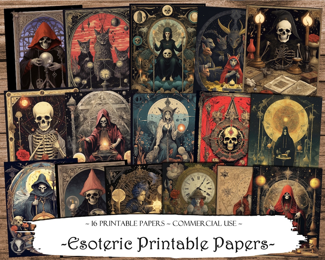Esoteric Printable Papers, Occult Journal, Junk Journal Kit, Ephemera ...