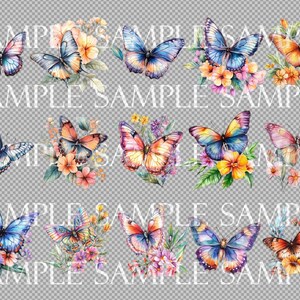 Butterfly Clipart: Watercolor PNG Files for Scrapbooking (digital ...