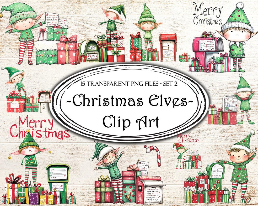 Christmas Elves Clip Art, PNG Files, PNG Transparent, Clipart Graphics ...