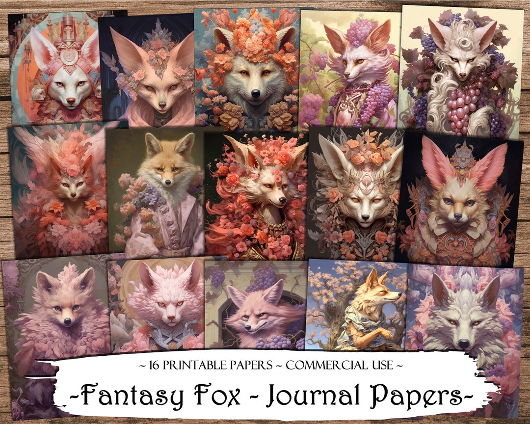 Fantasy Fox Journal Papers: Printable Ephemera Kit (digital Download ...