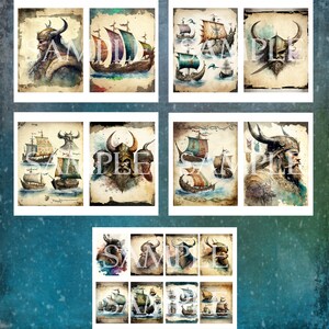 Vikings ATC Cards, Junk Journal Cards, Digital Paper, Printable ...